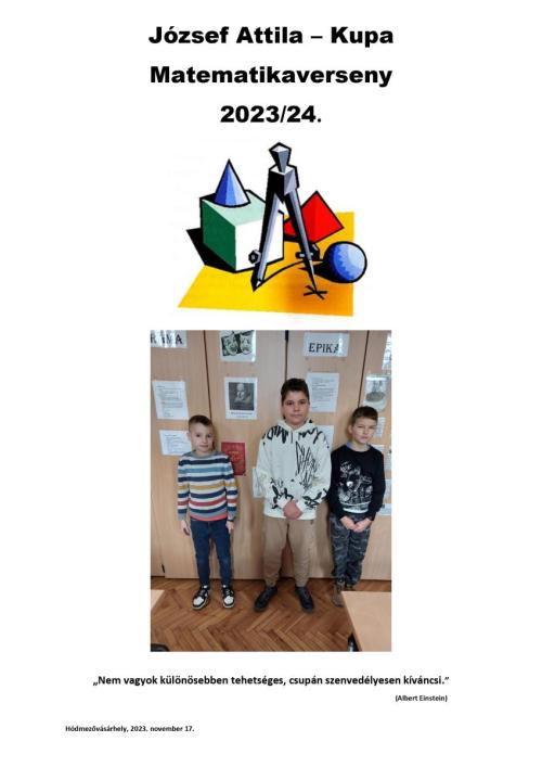 József Attila-Kupa | Szőnyi Benjamin Református Általános Iskola